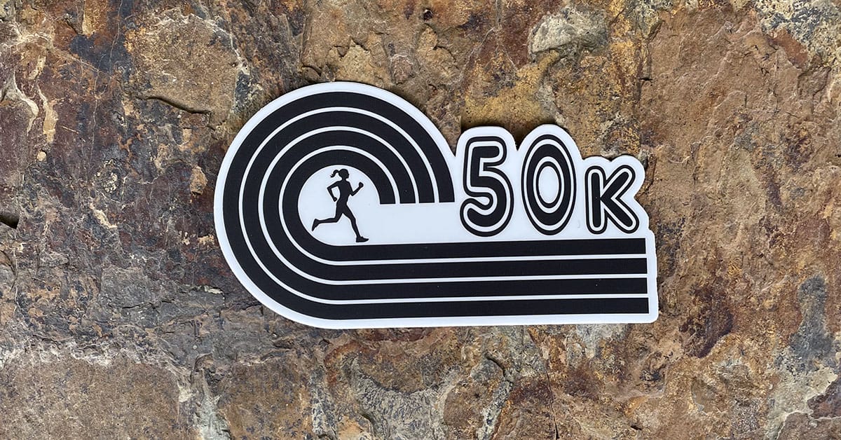 Female 50k Running Sticker | Ultramarathon 50k Runner Sticker